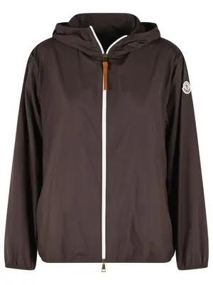 Moncler Polyester Hooded Jacket - Brown