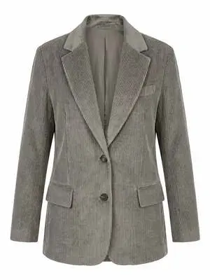 Brunello Cucinelli Houndstooth Linen And Cotton Jacket With Monili - Multicolor