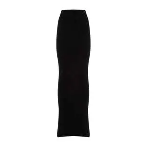 Rick Owens Alpaca Blend Pillar Skirt With Slit