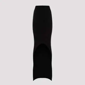 Rick Owens Alpaca Blend Pillar Skirt With Slit