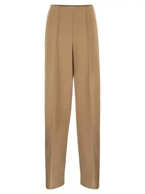 Max Mara Straight Tailored Trousers In Stretch Technical Jersey - Multicolor