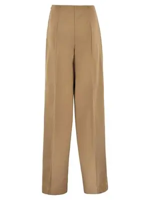 Max Mara Straight Tailored Trousers In Stretch Technical Jersey - Multicolor