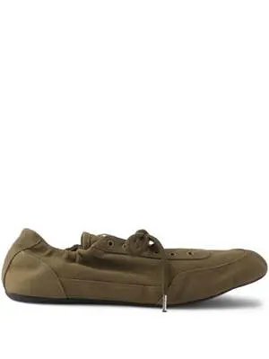 Prada Collapsible Canvas Lace-up Sneakers - Multicolor