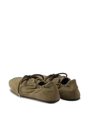 Prada Collapsible Canvas Lace-up Sneakers - Multicolor