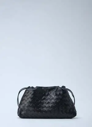 Bottega Veneta Intrecciato Calfskin Pouch With Metal Chain