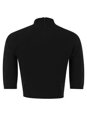 Max Mara Cropped High-neck Viscose Knit Top
