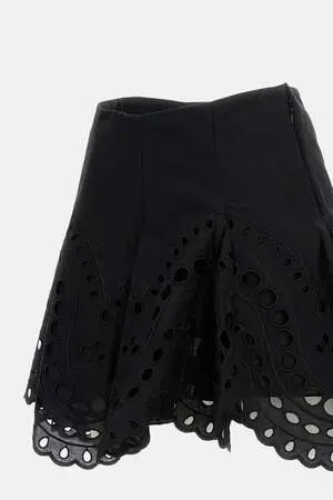Charo Ruiz Ibiza Skirt Sail With Eyelet Lace - Multicolor