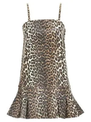 GANNI Leopard Print Mini Dress