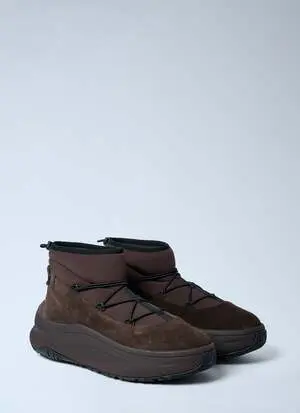 Moon Boot Suede And Neoprene Lace-up Mid Calf Boots - Multicolor