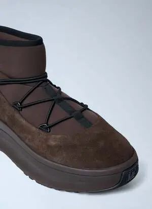 Moon Boot Suede And Neoprene Lace-up Mid Calf Boots - Multicolor