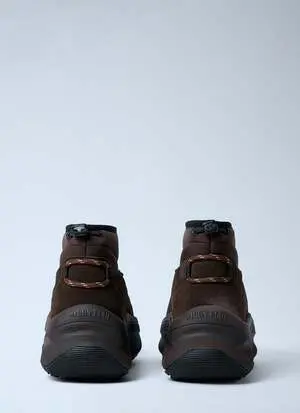 Moon Boot Suede And Neoprene Lace-up Mid Calf Boots - Multicolor