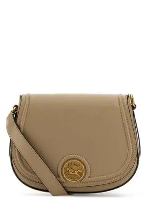 Chloé Leather Horse Medal Crossbody Bag - Brown