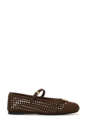 Prada Crochet Ballerinas - Brown