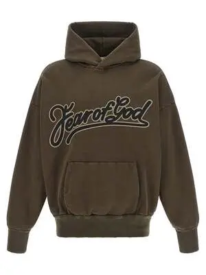 Fear Of God Classic Hoodie With Vintage Wash And Graphic Print