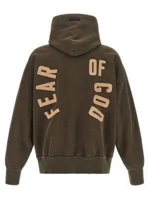 Fear Of God Classic Hoodie With Vintage Wash And Graphic Print