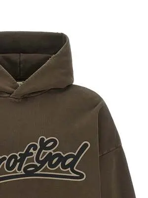 Fear Of God Classic Hoodie With Vintage Wash And Graphic Print