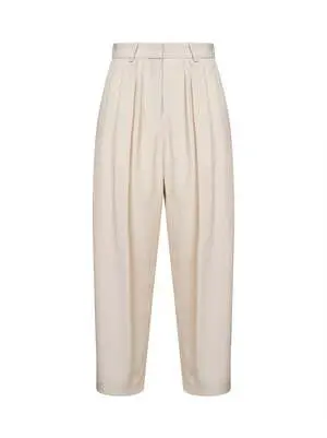 Isabel Marant Étoile Ecru Fluid Crêpe Janice Carrot-fit Trousers - Multicolor