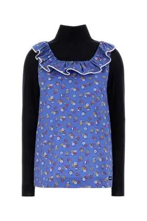 Miu Miu Printed Poplin Top - Multicolor