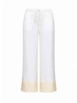TOTEME TOTEME White Satin Drawstring Pajama-Style Trousers Multicolor