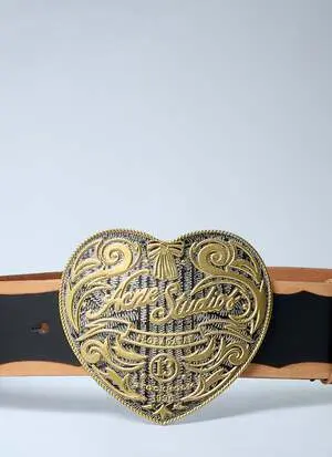 Acne Studios Heart Logo Engraved Leather Belt