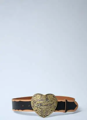 Acne Studios Heart Logo Engraved Leather Belt