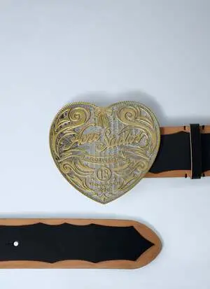 Acne Studios Heart Logo Engraved Leather Belt