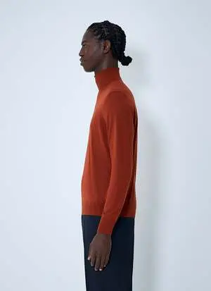 Saint Laurent Fine Knit Wool Turtleneck Sweater - Red