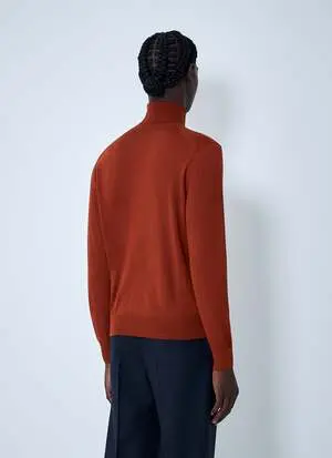 Saint Laurent Fine Knit Wool Turtleneck Sweater - Red