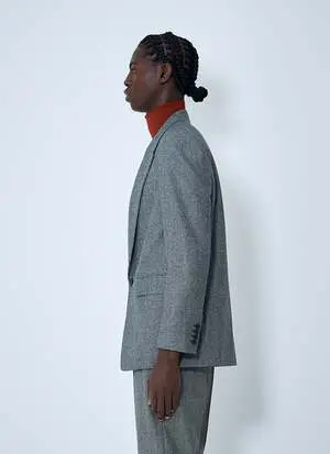 Saint Laurent Prince Of Wales Wool Blazer