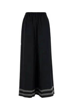 BODE Viscose Mathilde Wide-leg Trousers - Black