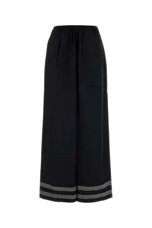 BODE Viscose Mathilde Wide-leg Trousers - Black