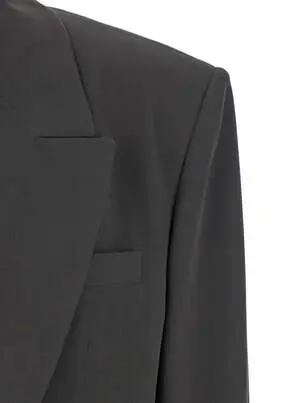 Saint Laurent Single-breasted Jacket With Peak Lapels - Gray