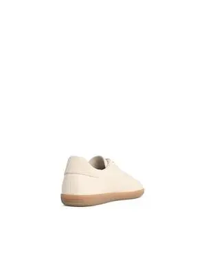 Zegna Low Top Sneakers In Calfskin Leather - Cream