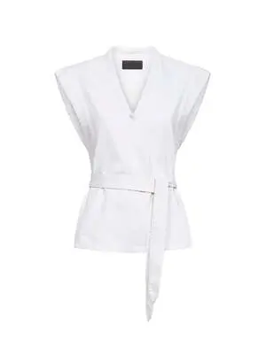 LEMAIRE Milk Bleached Denim Belted Chasuble - Multicolor