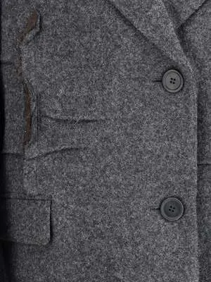 Prada Single-breasted Shetland Wool Coat With Notched Lapel And Vented Back