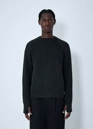 Junya Watanabe Rib Knit Wool Sweater - Black