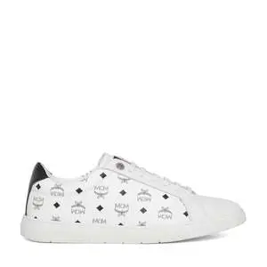 Mcm Printed Canvas Terrain Sneakers - White