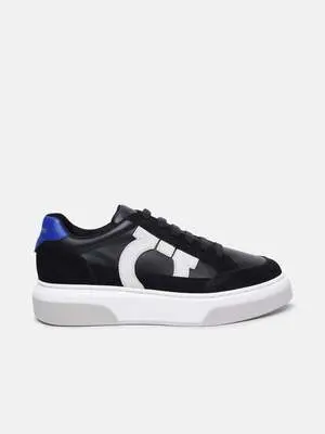 FERRAGAMO Cassina Leather Blend Sneakers - Black