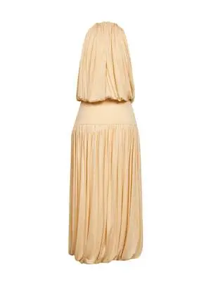 TOTEME Fluid Viscose Gathered Midi Dress - Multicolor