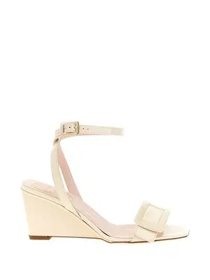 ROGER VIVIER ROGER VIVIER Belle Vivier Patent Leather Wedge Mules Multicolor