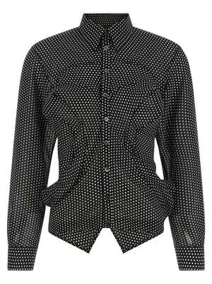 Junya Watanabe Polka Dot Silk-effect Shirt - Multicolor