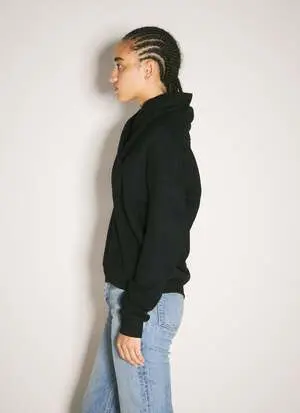 Saint Laurent High V-neck Cotton Fleece Sweatshirt