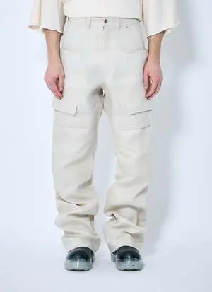 Rick Owens Stefan Cargo Pants Linen - Cream