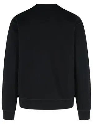 Dsquared2 Cotton Crewneck Sweatshirt With Contrast Logo Print - Black