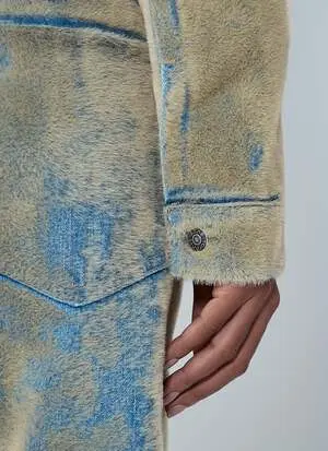 Acne Studios Cropped Textured Denim Jacket