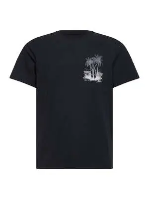Moncler Blue Cotton Jersey Printed T-shirt - Multicolor