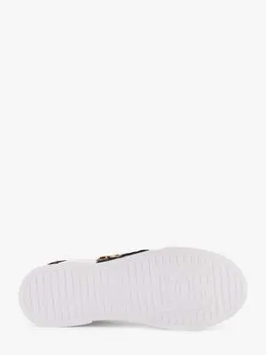 Dolce & Gabbana Portofino Leather Light Strobel Sneakers With Animal Print Logo Patch - Multicolor