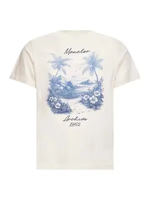 Moncler White Cotton Jersey Printed T-shirt