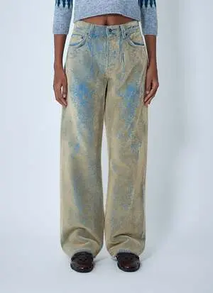 Acne Studios Flocked Denim Jeans - Blue