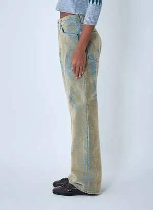 Acne Studios Flocked Denim Jeans - Blue